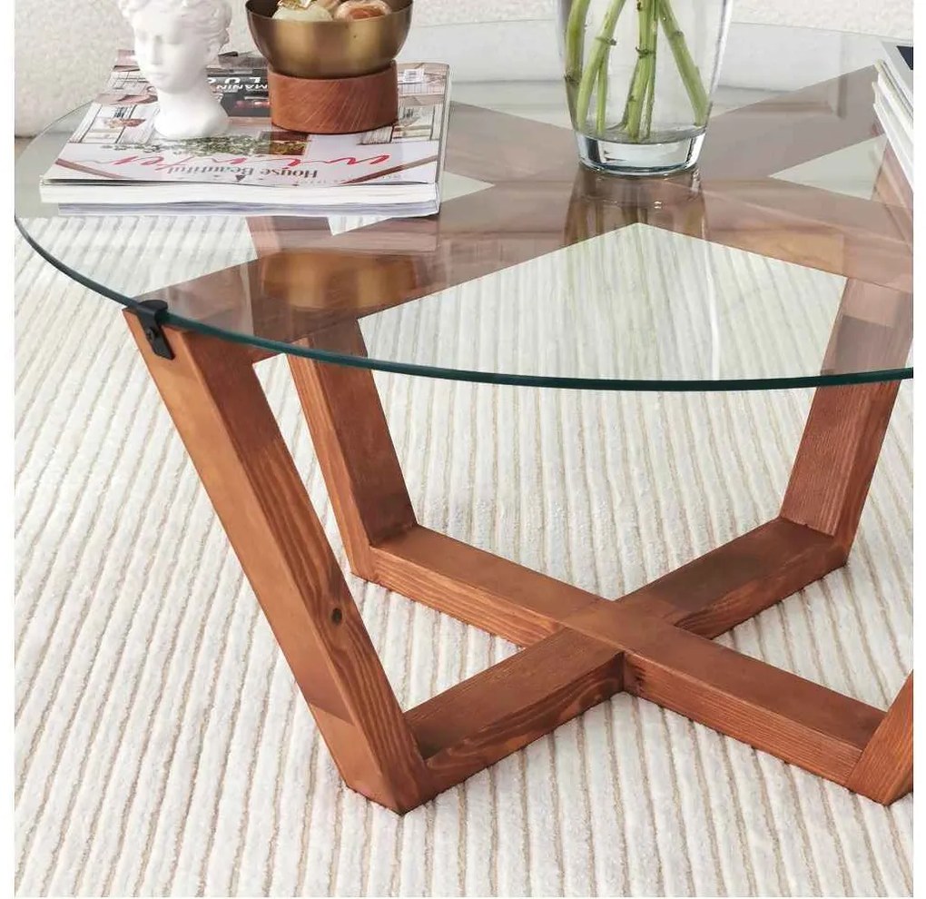 Designový konferenční stolek Calypso 75 cm dřevěný