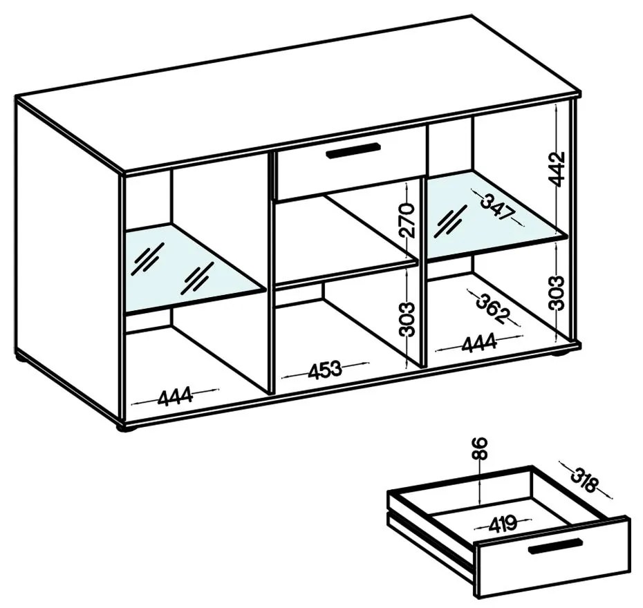 Komoda SALSA | 140 cm | lefkas