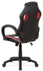 Autronic Kancelářská židle Kancelářská židle, červená-černá-bílá ekokůže+MESH, houpací mech, kříž plast černý (KA-V505 RED)