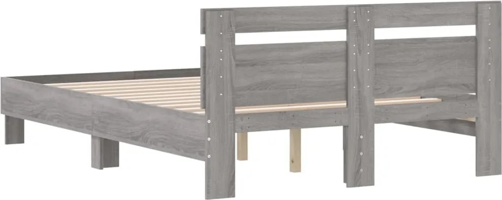 Rám postele s čelem šedý sonoma 135 x 190 cm kompozit 3207446