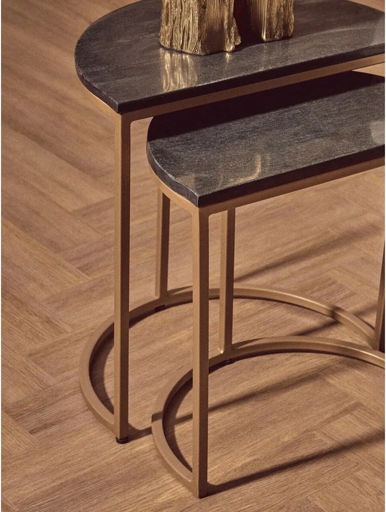 Odkládací stolky v sadě 2 ks s mramorovou deskou 28x45 cm Varana – Premier Housewares