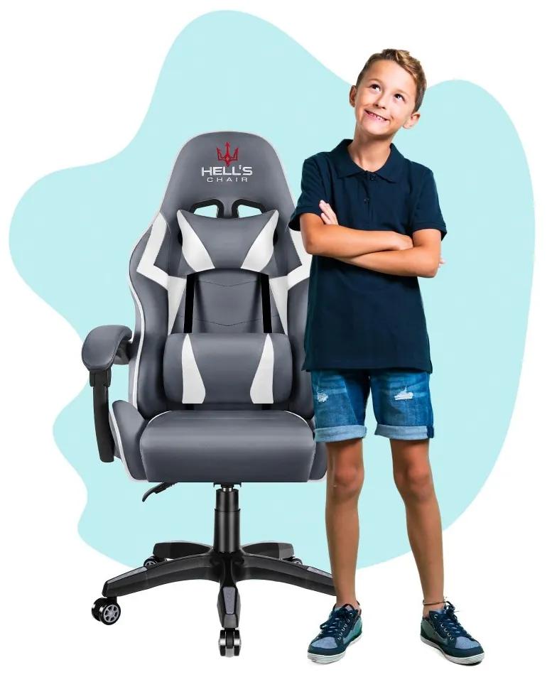 Dětská židle na hraní HC - 1007 šedá s bílými detaily