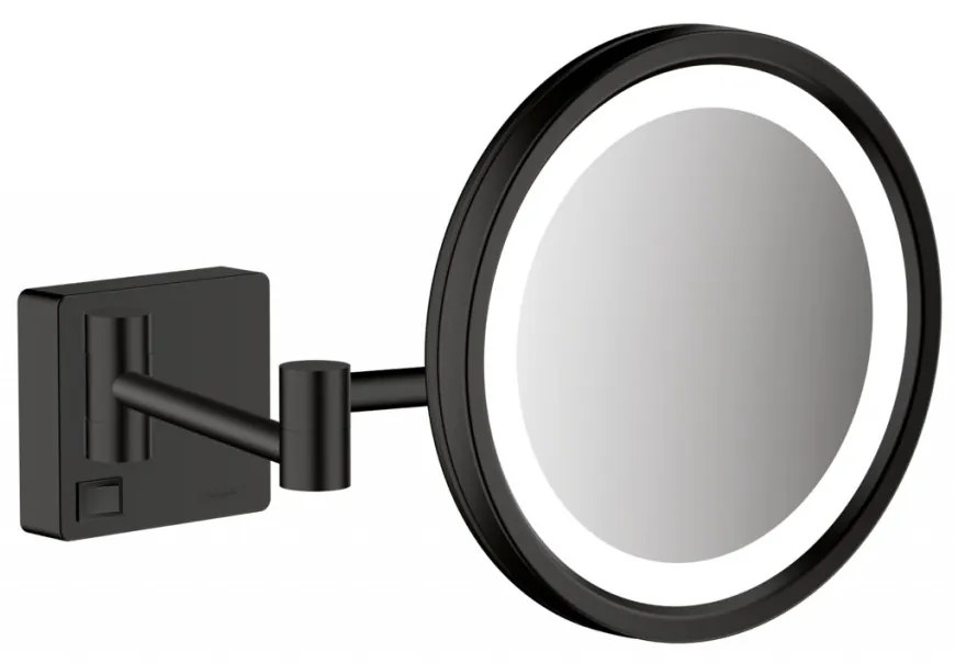 Hansgrohe AddStoris - Kosmetické zrcadlo s LED osvětlením, černá matná 41790670