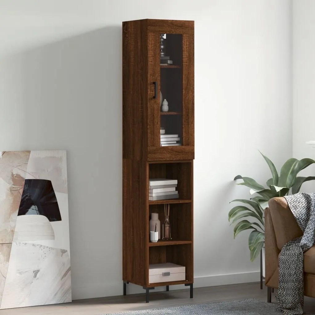 vidaXL Skříň highboard 34,5 x 34 x 180 cm kompozitní dřevo [3199368] Barva: Bílá