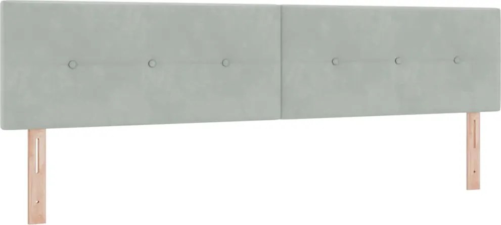 Postel s boxspringem s čelo Světle šedá 200 x 200 cm samet 3340406