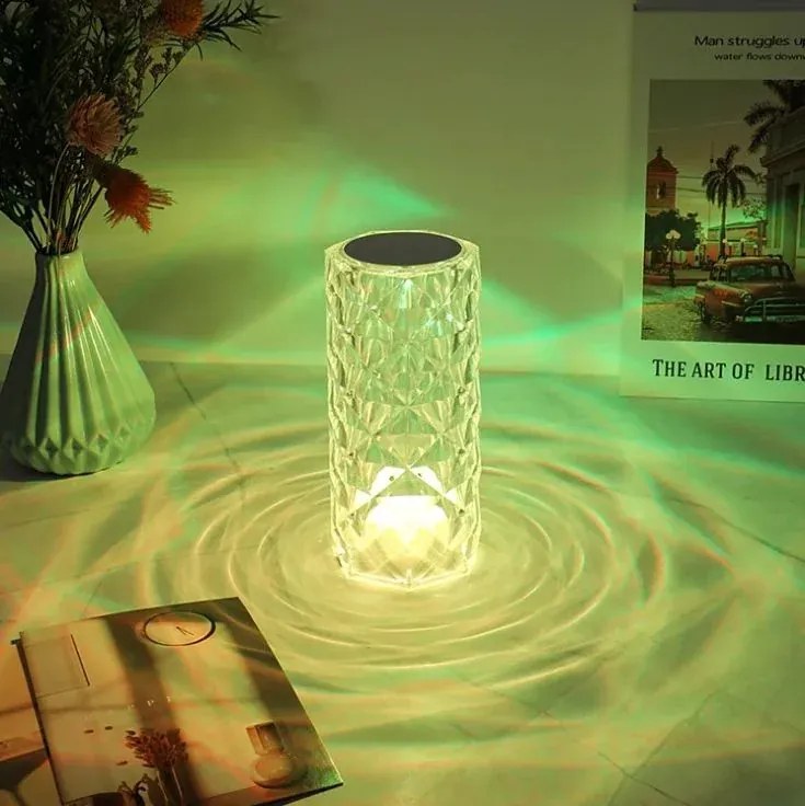Zaparkorun LED dotyková křišťálová lampa s 16 druhy svíticích barev