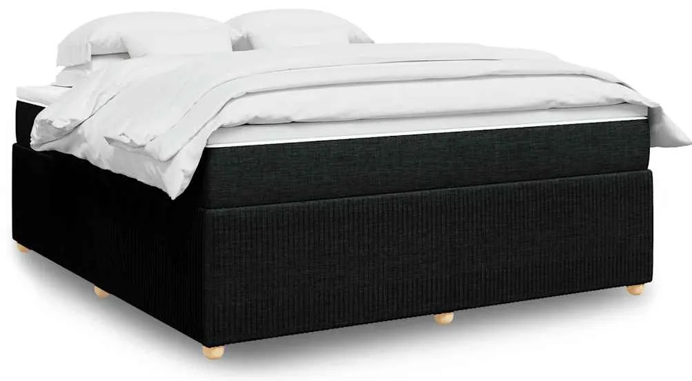 Box spring postel s matrací černá 180x200 cm textil 3285590