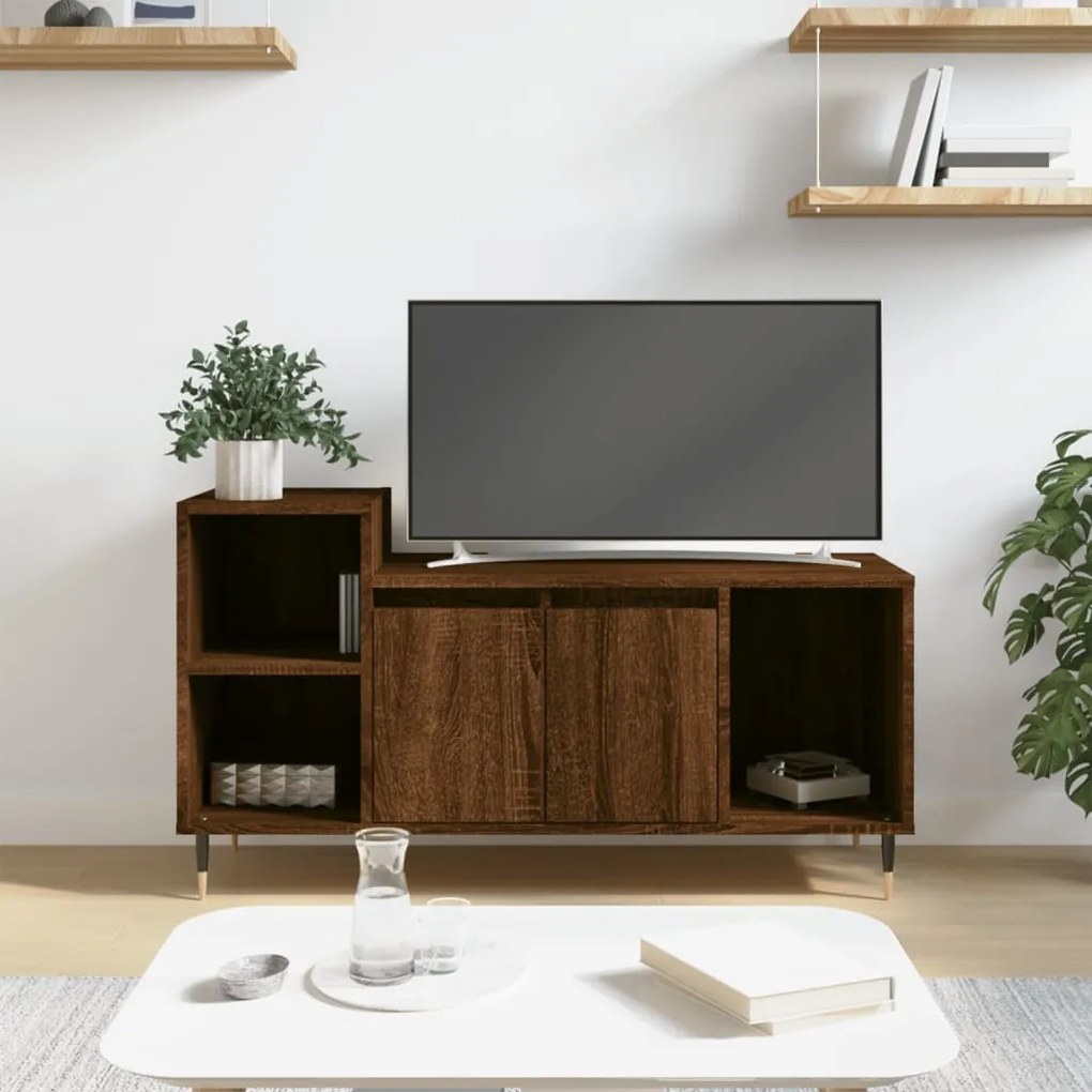 vidaXL TV skříňka 100x35x55 cm kompozitní dřevo [831308] Barva: hnědý dub
