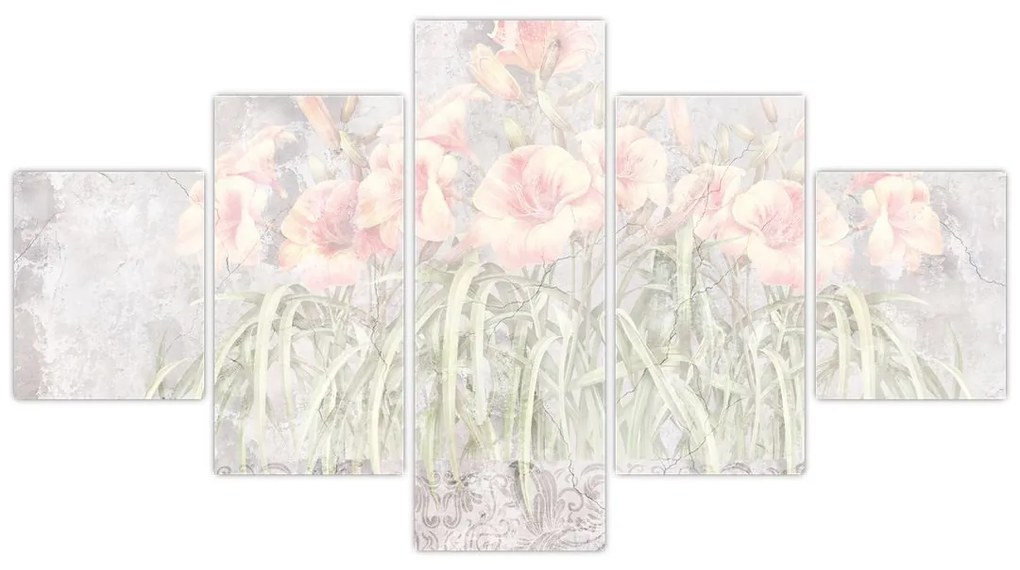 Obraz - Freska lilií (125x70 cm)
