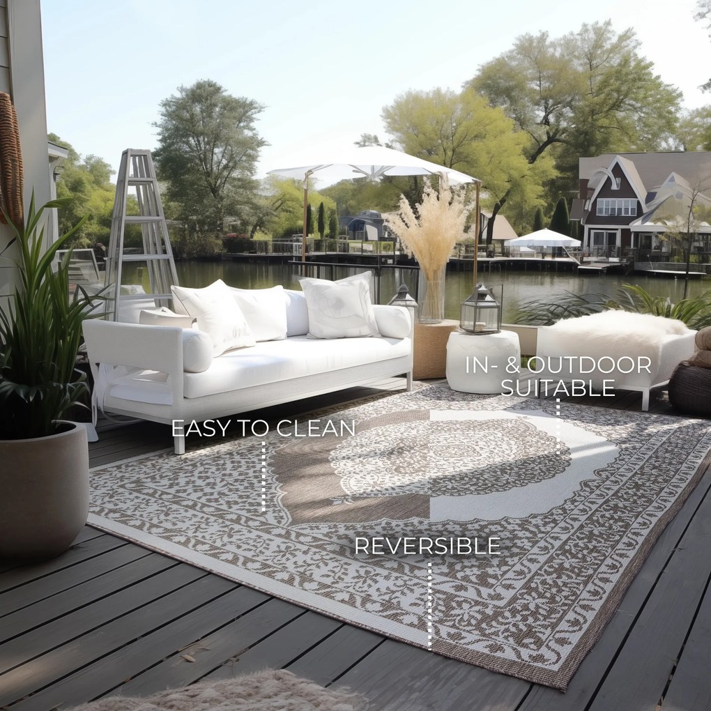 ELLE Decoration, Kusový koberec Gemini 106026 Linen z kolekce Elle – na ven i na doma, 200x290, béžová, chodba / předsíň