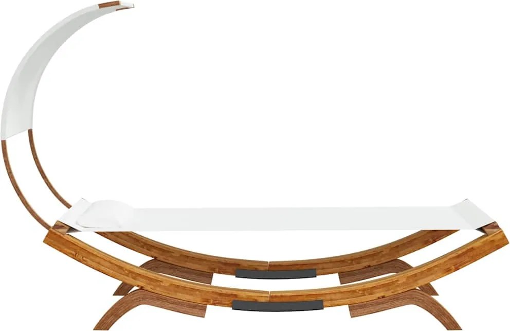 Zahradní lehátko a stříška 100x200x126 cm ohýbané dřevo krémové 313945