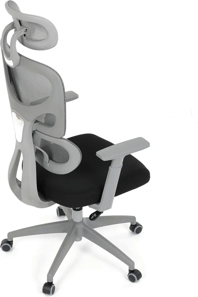 Ergonomická kancelářská židle RENEE - šedá síťovina / černá látka