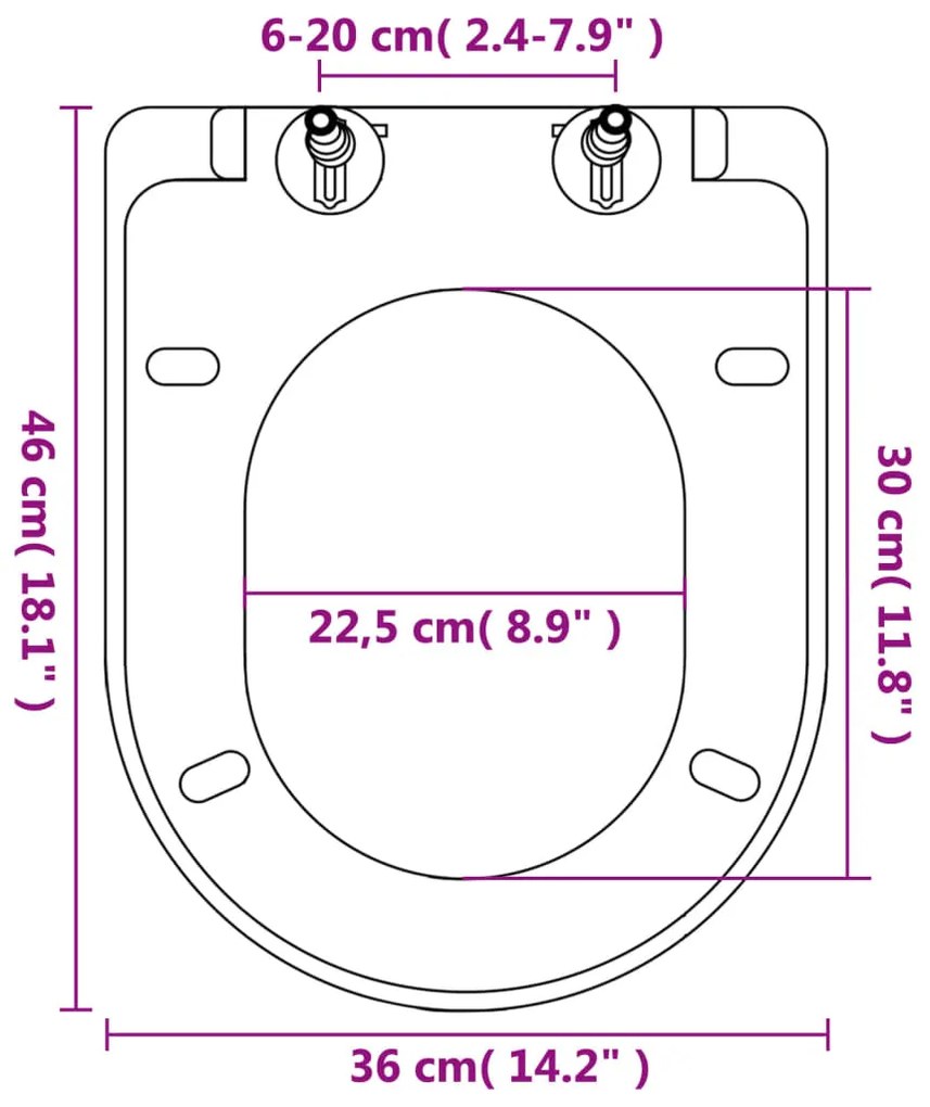 vidaXL Marketos WC sedátka s funkcí pomalého sklápění 2 ks bílá plastová