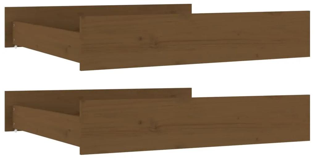 Zásuvky pod postel 2 ks medově hnědé masivní borové dřevo