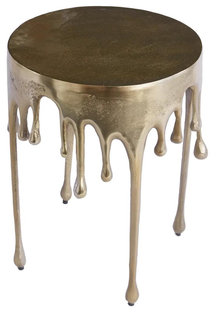 Zlatý hliníkový odkládací stolek Lussig, 51 cm