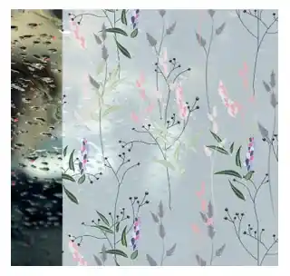Samolepicí statická fólie na sklo, transparentní, Wild Flowers, 45 cm x 10  m | BIANO