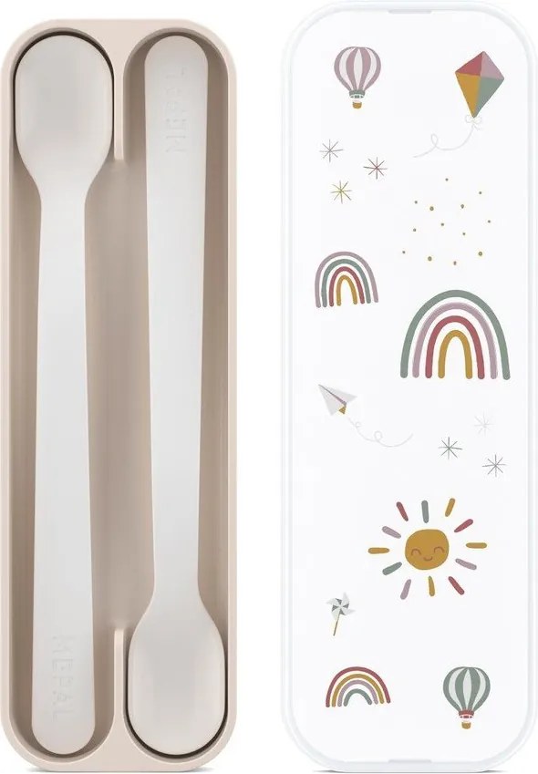 Béžové plastové dětské lžičky v sadě 2 ks Sunshine &amp; Rainbow – Mepal