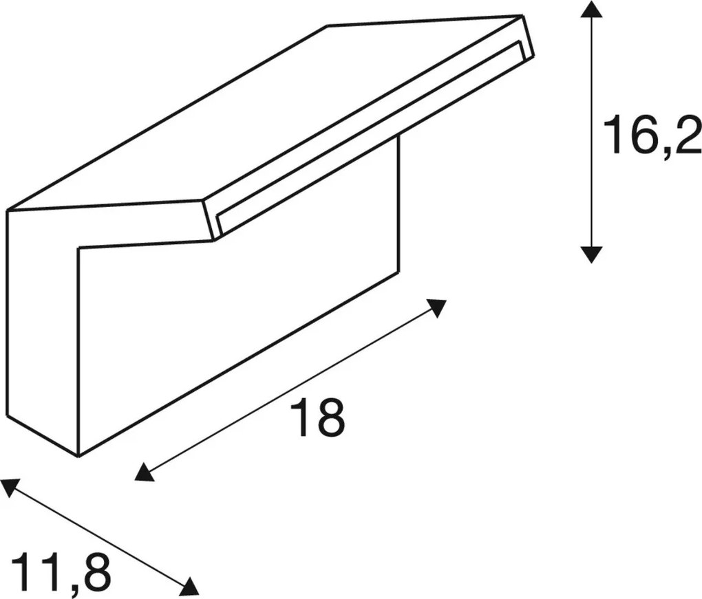 LA 1008721 ORDI II WL, nástěnné světlo pro povrchovou montáž, hranaté, 2200/3000 K, IP65, černá barva - BIG WHITE (SLV)