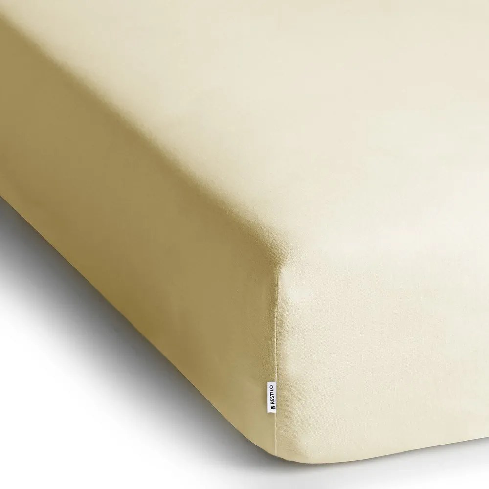 Krémové napínací prostěradlo jersey 120x200 cm Amber – Restilo