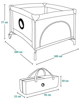 Lionelo - Hrací ohrádka MILLE Grey Green