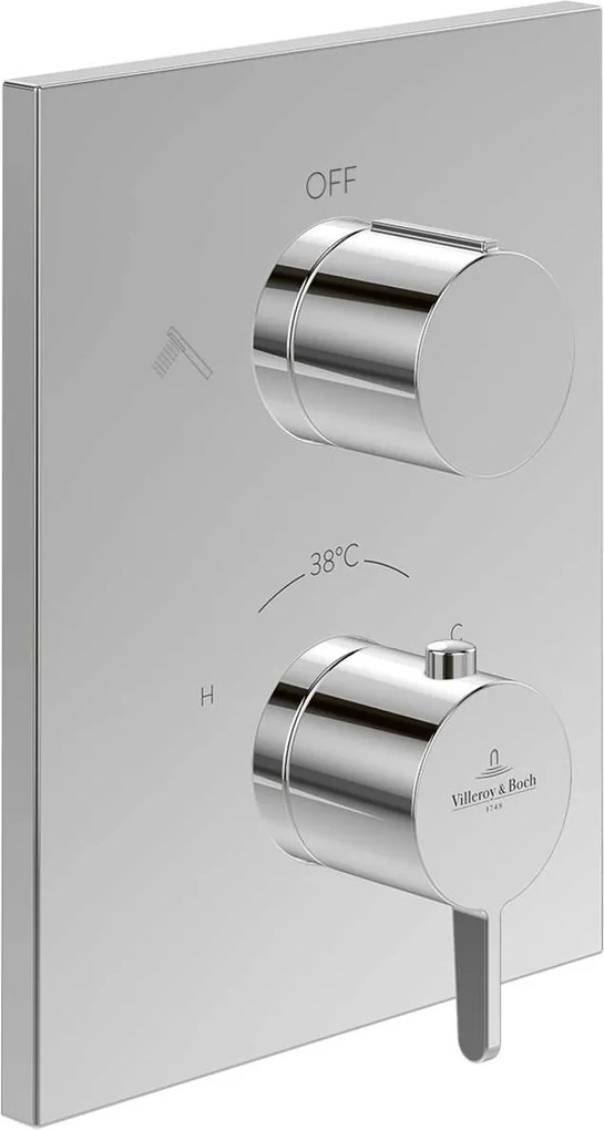 Villeroy & Boch Conum - Termostatická baterie pod omítku, pro 2 spotřebiče, chrom TVS12700200061
