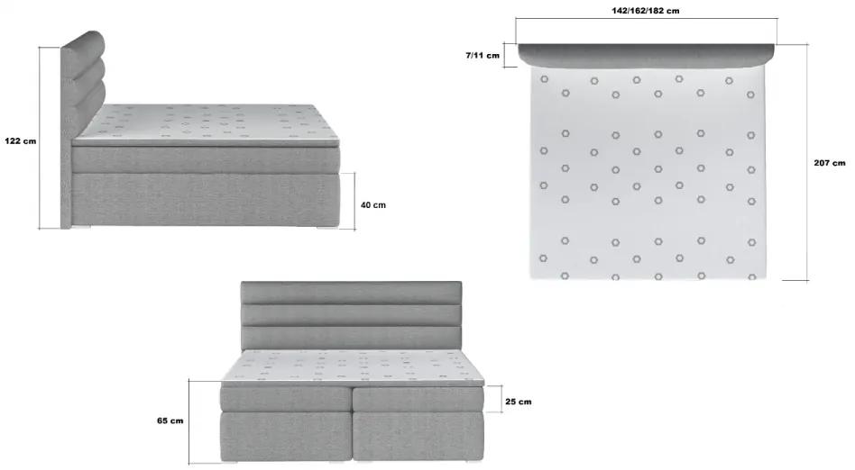 Eltap boxspring postel SOFTY rozměr: 140 x 200 cm, potahový materiál: classic