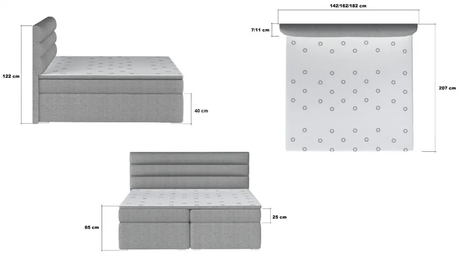 Eltap boxspring postel SOFTY rozměr: 180 x 200 cm, potahový materiál: basic