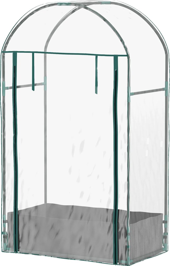 Skleník na zahradu Outsunny, skleník na balkon, zpevněný PVC potah, ocelová konstrukce, roll-up zipový vstup, včetně sáčku na rostliny, ideální pro p…