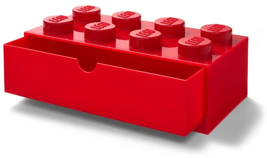 Červený stolní box se zásuvkou LEGO®, 31 x 16 cm