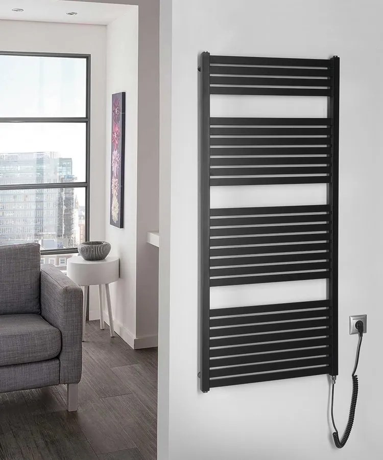 Aqualine Aqualine, TONDI-E elektrické topné těleso, rovné, 600x970 mm, 400W, bílá, DE460T