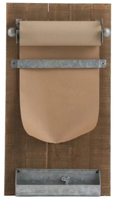 Nástěnná dřevěná Memo tabule s papírem - 39*15*71cm