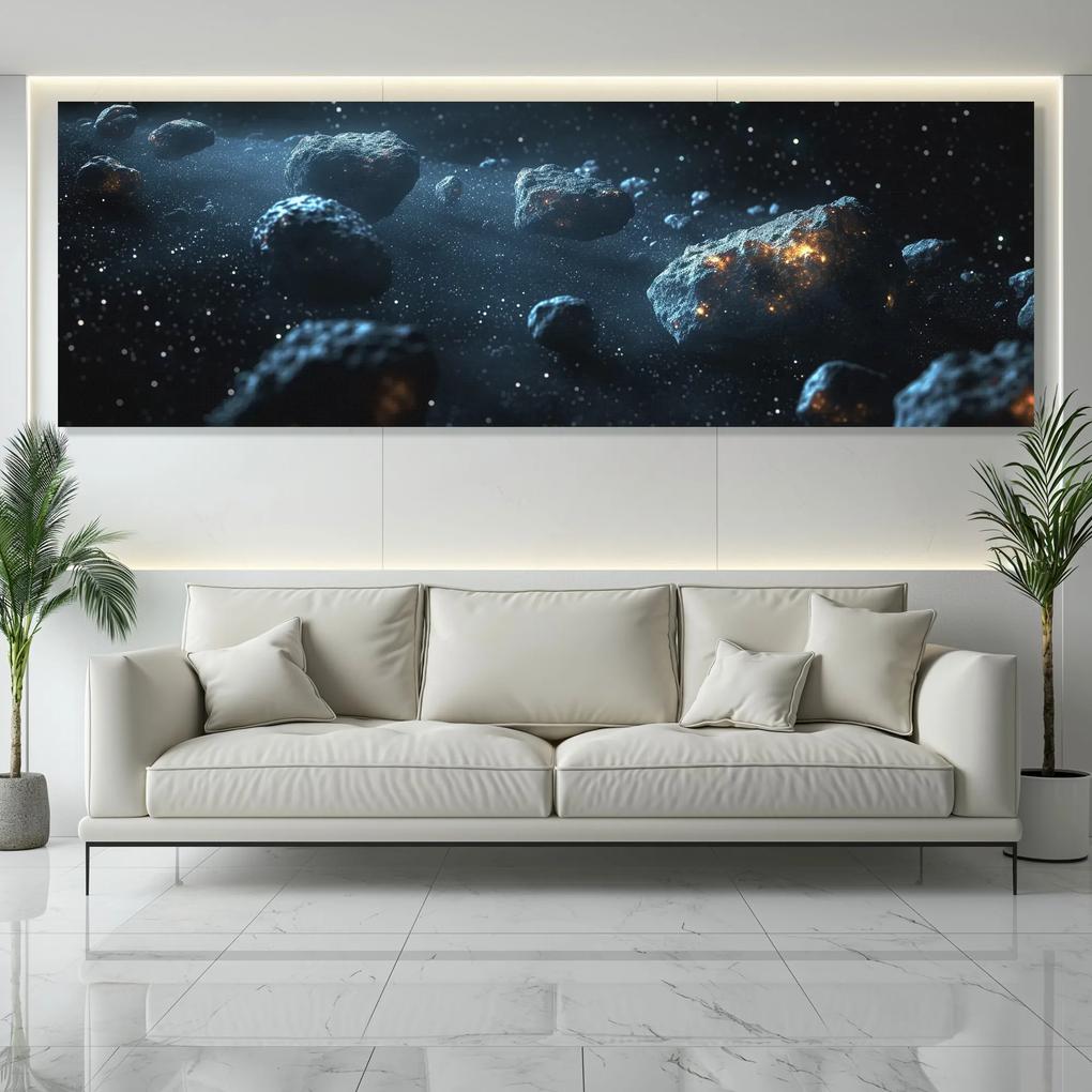 Obraz na plátně - Pás asteroidů Umern FeelHappy.cz Velikost obrazu: 150 x 50 cm