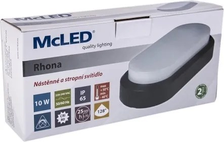 LED svítidlo McLED Rhona 10W 4000K IP65 šedá ML-513.055.81.0