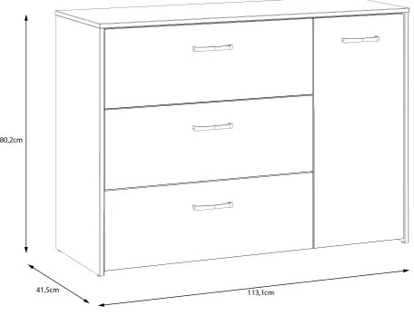 Komoda se zásuvkami URO dub artisan/ bílá