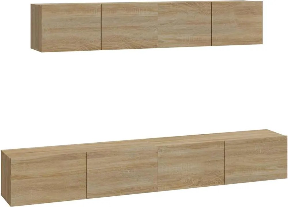4dílný set TV skříněk dub sonoma kompozitní dřevo 3114528