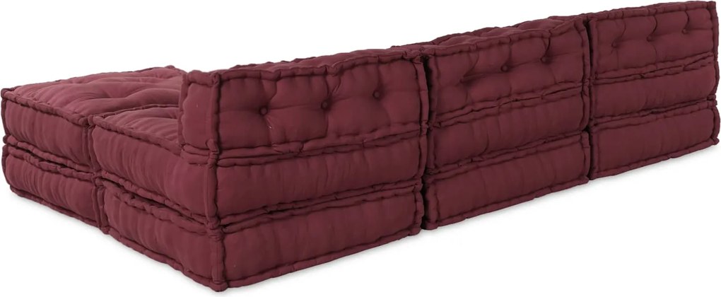 Modulová pohovka Textil Bordó 210 x 140 x 56 cm 3315074