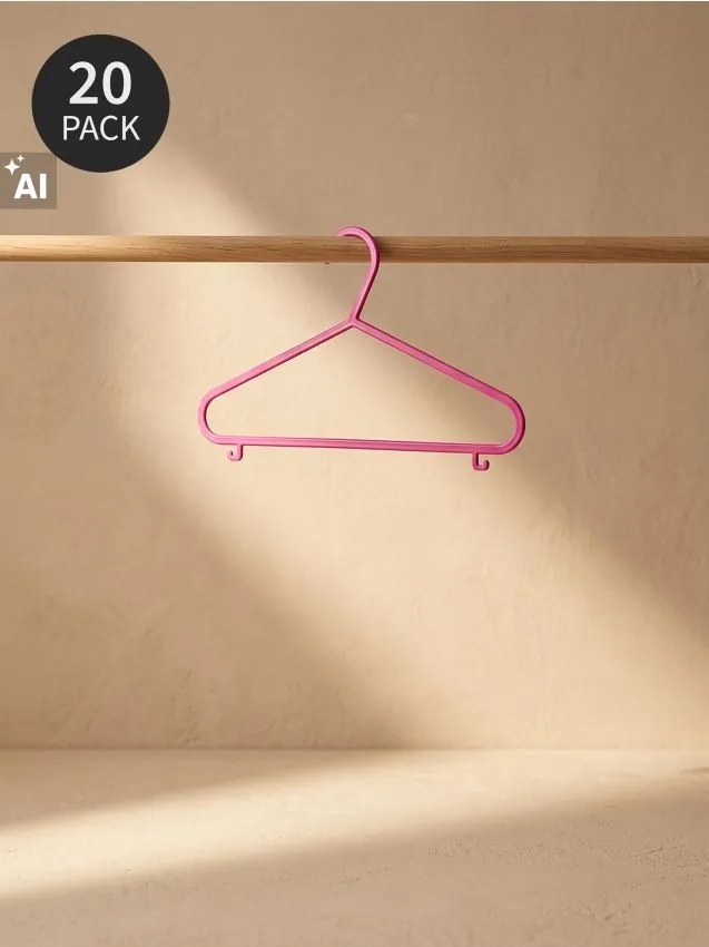 Sinsay - Ramínka na oblečení 20 pack - růžová