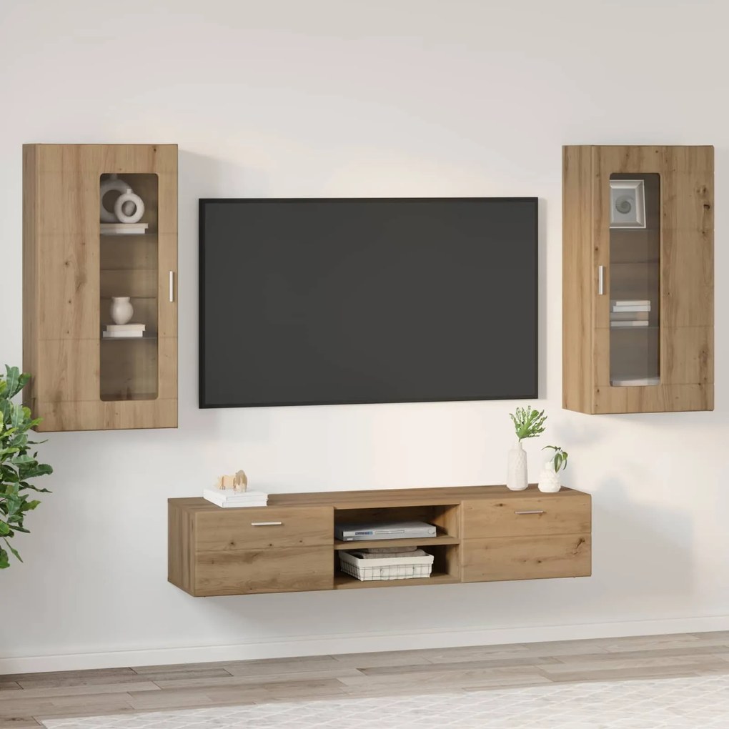 Sestava TV skříněk FLORIN 3 ks Artisanový dub Kompozitní dřevo 3397933