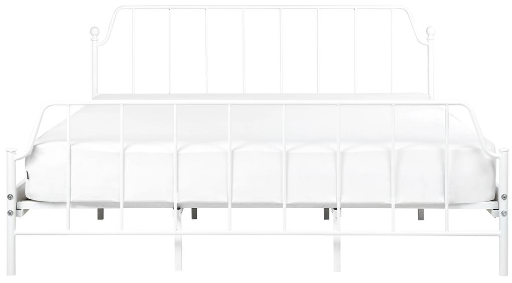 Kovová postel 180 x 200 cm bílá MARESSAC Beliani