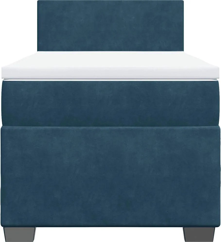 Box spring postel s matrací tmavě modrá 100x200 cm samet 3286232