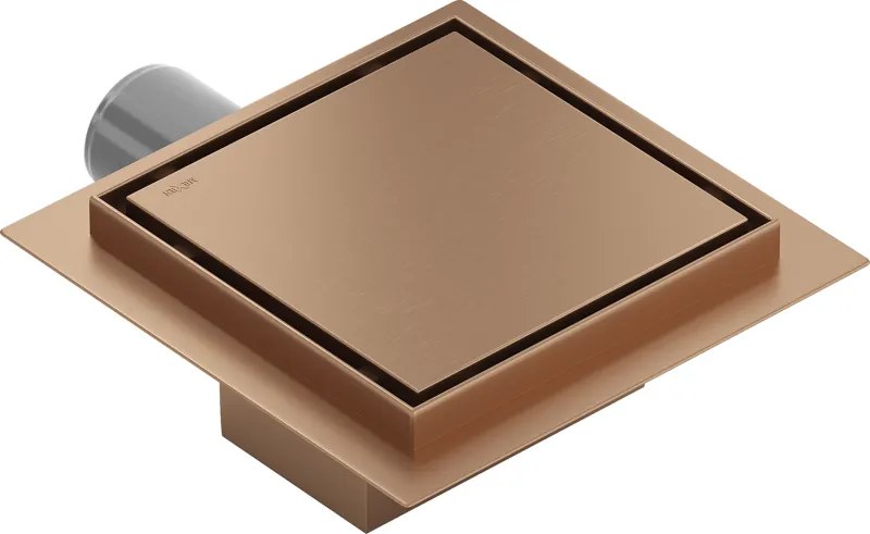 Mexen Flat-Q, bodová podlahová vpusť 12 cm, měděná matná, 1C10012