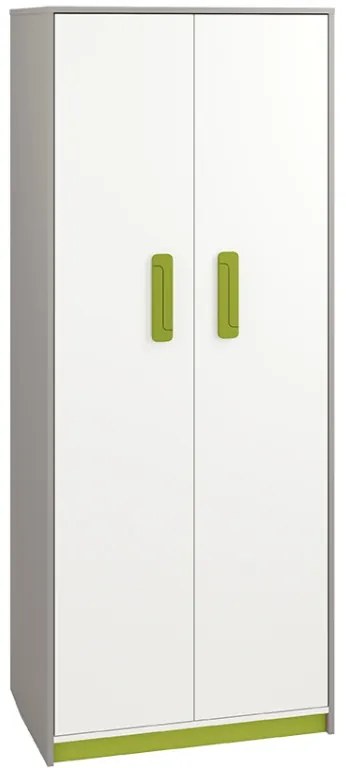 MAXIVA Šatní skříň - IQ 02, šedá/bílá Barva/dekor: zelená