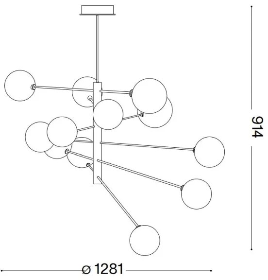 Ideal Lux - LED Lustr na tyči EQUINOXE 12xG4/2W/230V pr. 128,1 cm chrom/kouřová