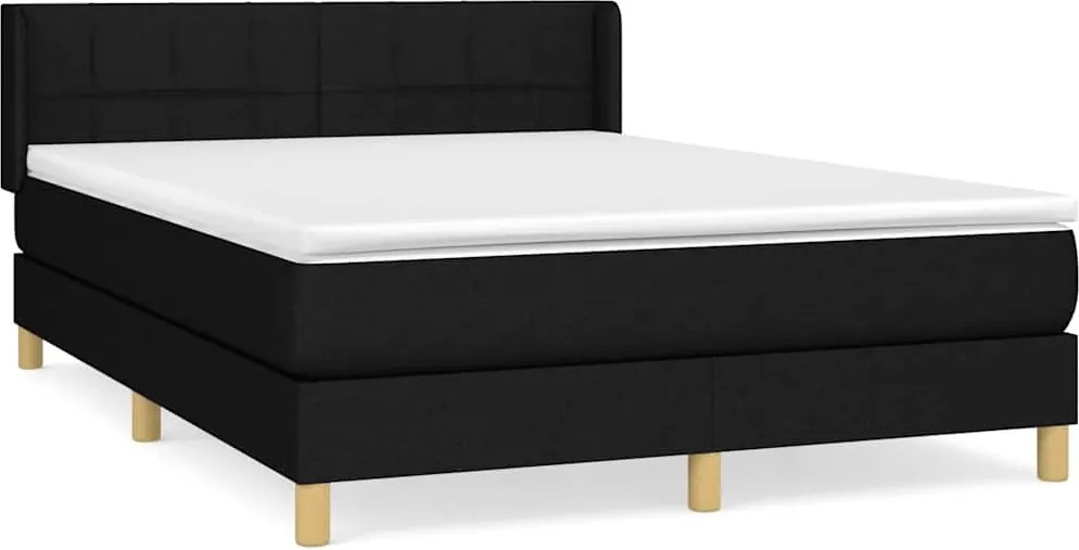 Box spring postel s matrací černá 140x200 cm textil 3130275