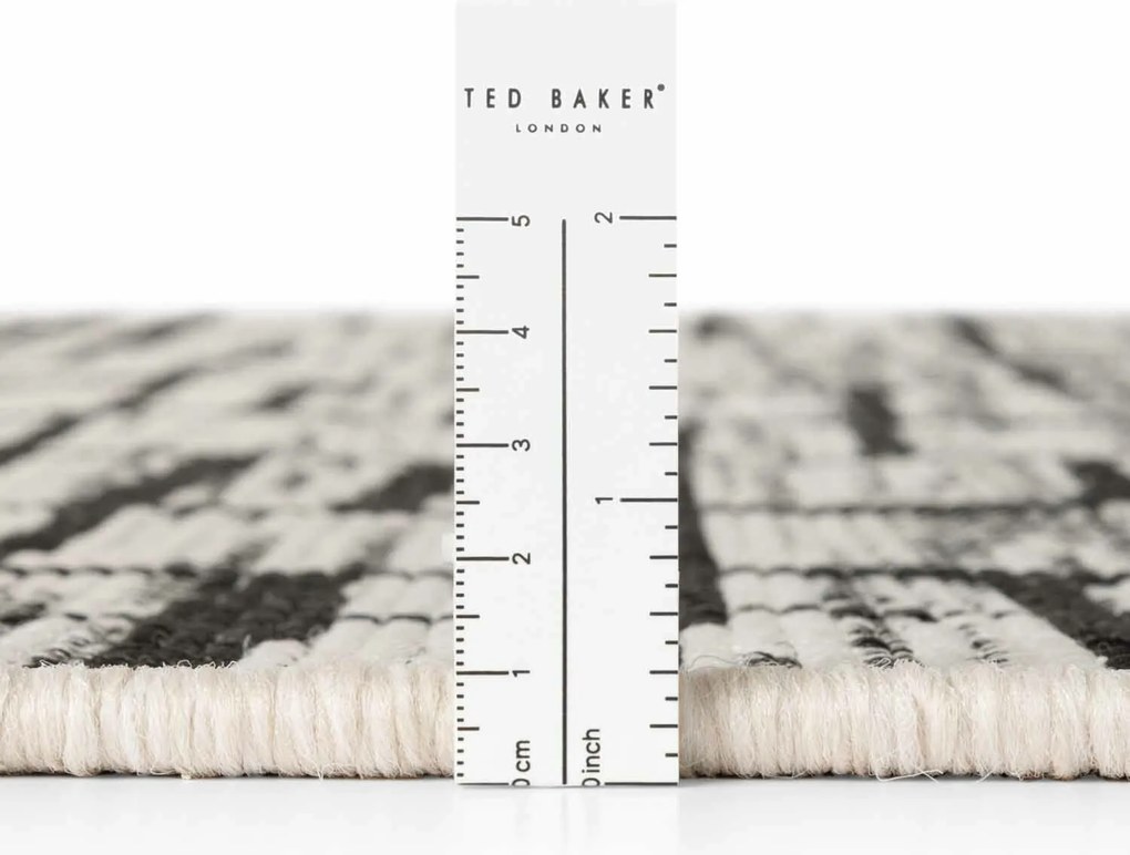 Ted Baker, Kusový koberec Ted Baker Haringey 106387 Black White kruh, 160x160, černobílá, chodba / předsíň