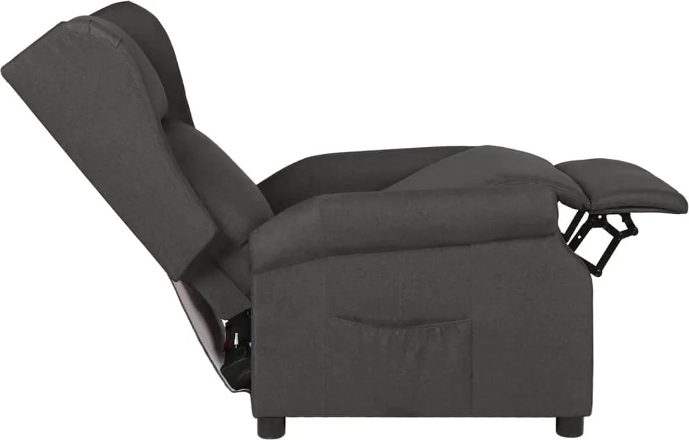 Polohovací křeslo tmavě šedé textil 340950