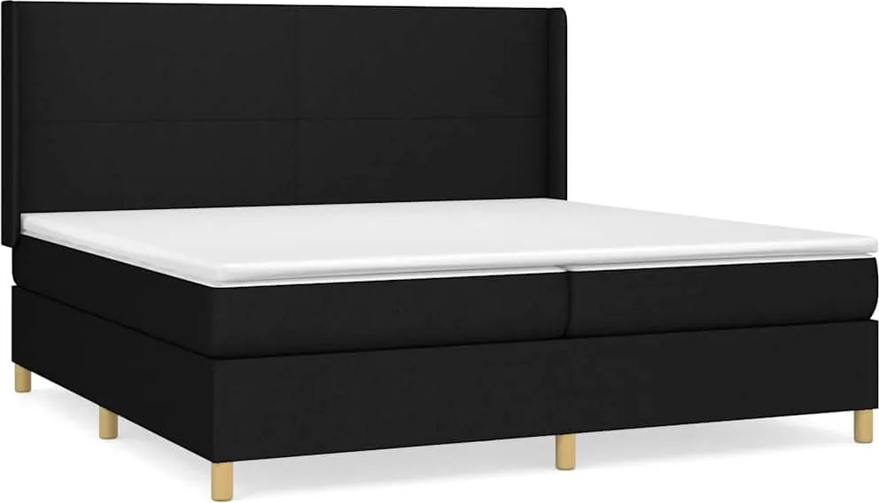 Box spring postel s matrací černá 200x200 cm textil 3131859
