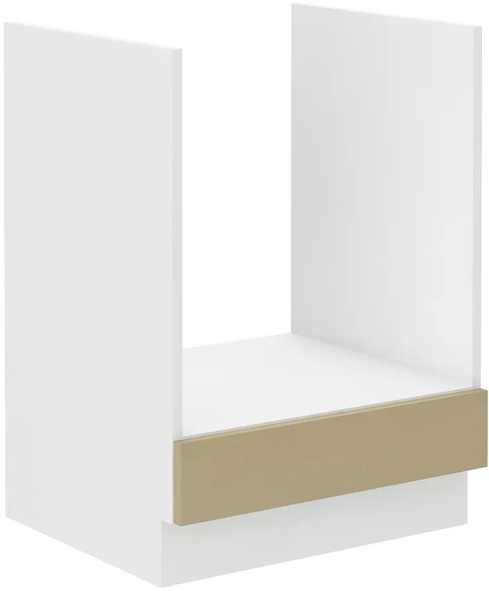 STL 60 cm skříňka na vestavný sporák LARA Barevné provedení: Bílá / Šedý lesk