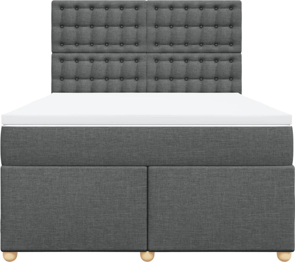 Box spring postel s matrací tmavě šedý 140 x 190 cm textil 3293590