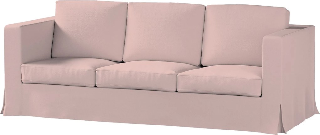 Potah na pohovku IKEA Karlanda 3-místná nerozkládací, dlouhý barva růžová látka pletený vzor